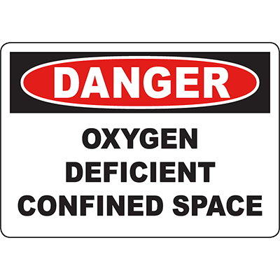 DANGER Oxygen Deficient Confined Space Sign | Graphic Products