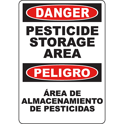 DANGER Pesticide Storage Area Bilingual Sign | Graphic Products