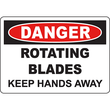 DANGER Rotating Blades Keep Hands Away Sign | Graphic Products