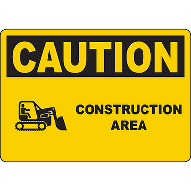 CAUTION Construction Area Watch For Moving Equipment Sign | Graphic ...