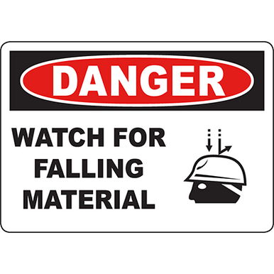 DANGER Watch For Falling Material Sign | Graphic Products