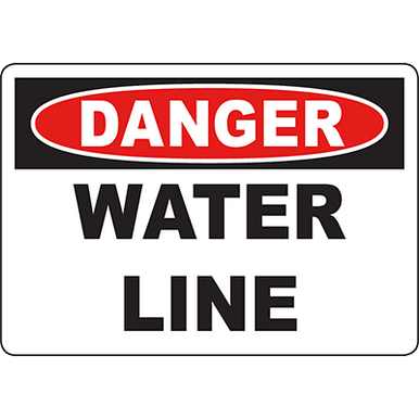 DANGER Water Line Sign | Graphic Products