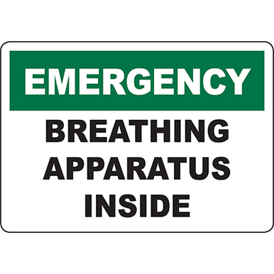 EMERGENCY Breathing Apparatus Inside Sign | Graphic Products
