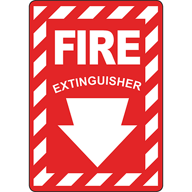 Fire Extinguisher Down arrow Sign | Graphic Products