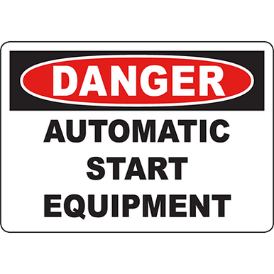 DANGER Automatic Start Equipment Sign | Graphic Products
