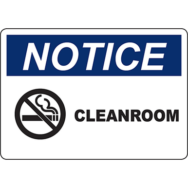 NOTICE Cleanroom No Smoking Sign | Graphic Products