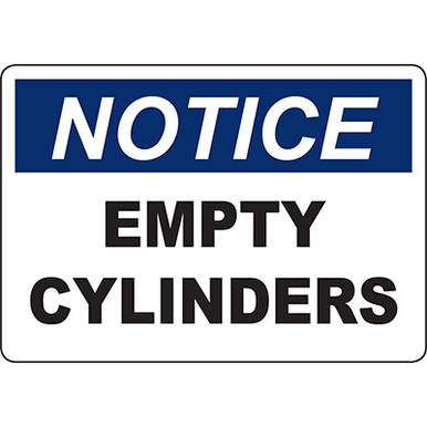 NOTICE Empty Cylinders Sign | Graphic Products