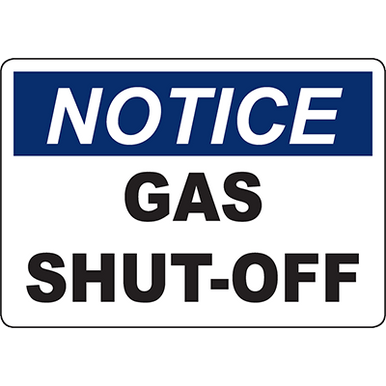NOTICE Gas Shut-Off Sign | Graphic Products
