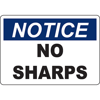 Premade Labels & Signs - No Sharps Notice 2389 | Graphic Products