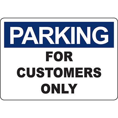 PARKING For Customers Only Sign | Graphic Products