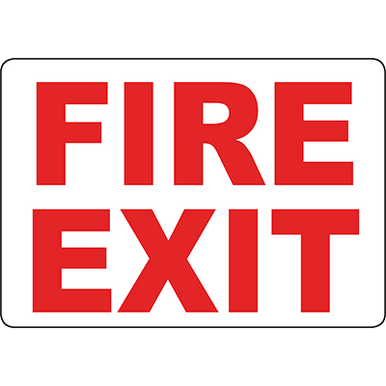 Fire Exit red text Sign - DuraLabel