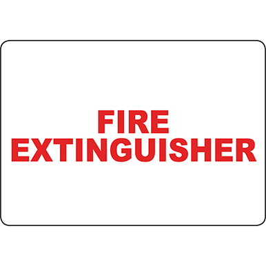 Fire Extinguisher red text Sign | Graphic Products