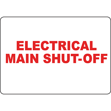Electrical Main Shut-Off Sign | Graphic Products