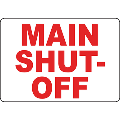 Main Shut-Off Safety Labels & Signs | Graphic Products