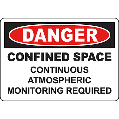DANGER Continuous Atmospheric Monitoring Required Sign | Graphic Products