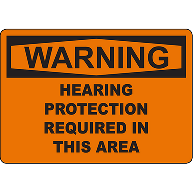 WARNING Hearing Protection Required Sign | Graphic Products