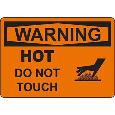 WARNING Hot Do Not Touch Sign - DuraLabel
