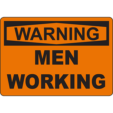 WARNING Men Working Sign | Graphic Products