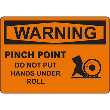WARNING Pinch Point Do Not Put Hands Under Sign | Graphic Products