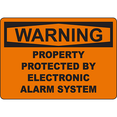 WARNING Protected By Electronic Alarm System Sign | Graphic Products