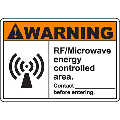WARNING RF/Microwave Energy Controlled Area Sign | Graphic Products