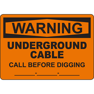 WARNING Underground Cable Sign | Graphic Products