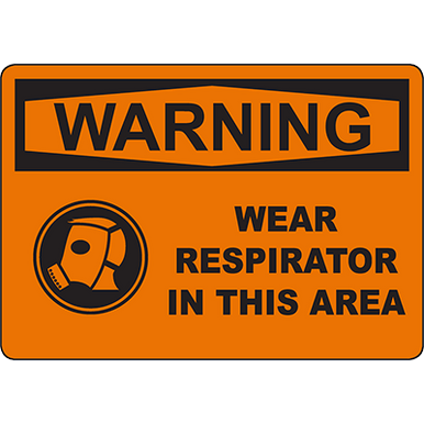 WARNING Wear Respirator In This Area Sign - DuraLabel