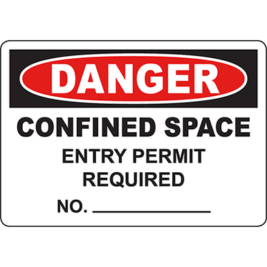 DANGER Confined Space Entry Permit Required Customizable Sign | Graphic ...
