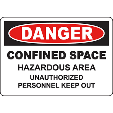 DANGER Confined Space Hazardous Area Sign | Graphic Products