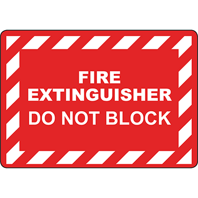 Fire Extinguisher Do Not Block Sign - DuraLabel