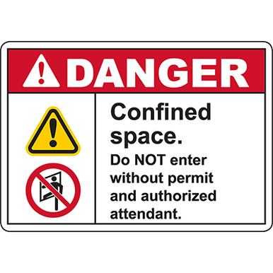 DANGER Do Not Enter Without Permit Sign w/Symbol | Graphic Products