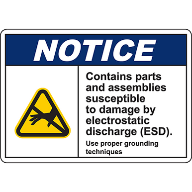 NOTICE Contains Parts Susceptible To Damage Sign | Graphic Products