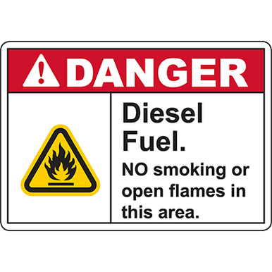 ANSI Danger Diesel Fuel Labels & Signs | Graphic Products