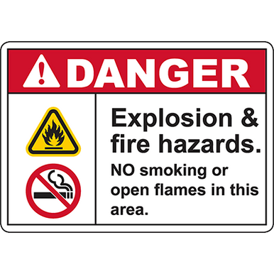 ANSI Explosion & Fire Hazards Signs | Graphic Products