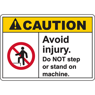 CAUTION Avoid Injury Sign - DuraLabel