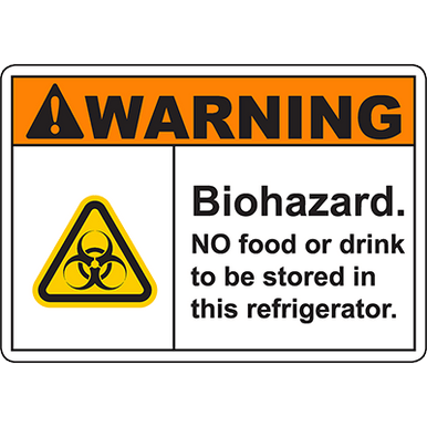 No Food or Drink Stored Warning | Graphic Products