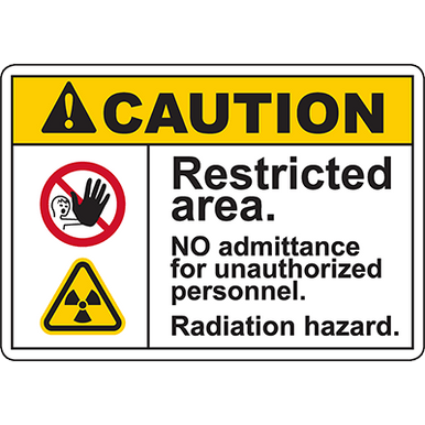 CAUTION Restricted Area Radiation Hazard Sign | Graphic Products
