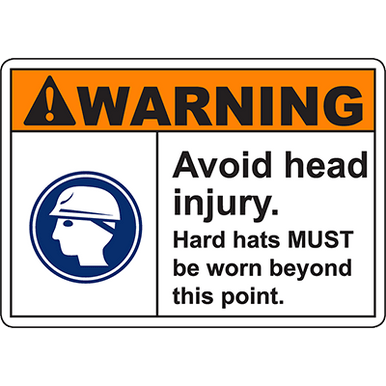 WARNING Avoid Head Injury Sign | Graphic Products