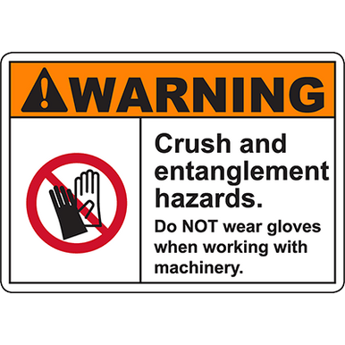 WARNING Crush And Entanglement Hazards Sign | Graphic Products