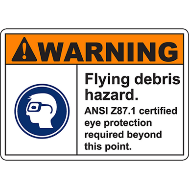 WARNING Flying Debris Hazard Sign | Graphic Products