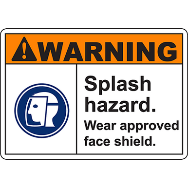 WARNING Splash Hazard Sign | Graphic Products