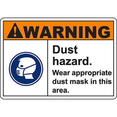 WARNING Dust Hazard Sign | Graphic Products