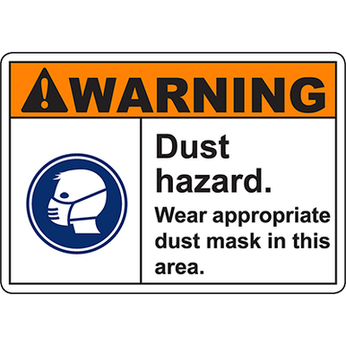 WARNING Dust Hazard Sign - DuraLabel
