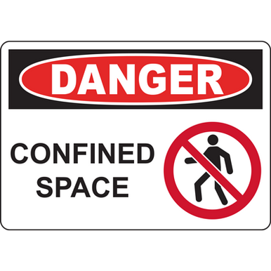 Danger Confined Space Sign With Image | Graphic Products