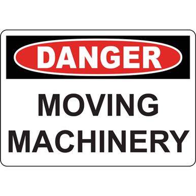 DANGER MOVING MACHINERY SIGN | Graphic Products