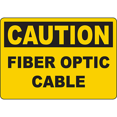 CAUTION Fiber Optic Cable Sign - DuraLabel