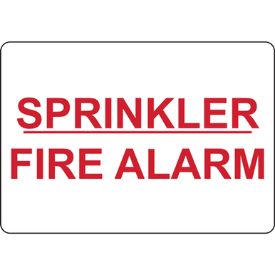 SPRINKLER FIRE ALARM SIGN - DuraLabel