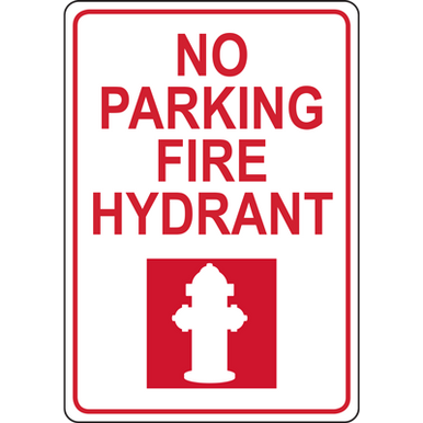 NO PARKING FIRE HYDRANT SIGN - DuraLabel