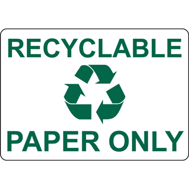 RECYCLABLE PAPER ONLY SIGN - DuraLabel