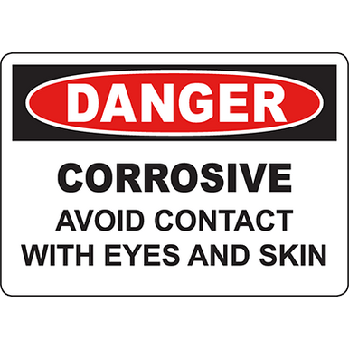 DANGER Corrosive Avoid Contact With Eyes Skin Sign - DuraLabel
